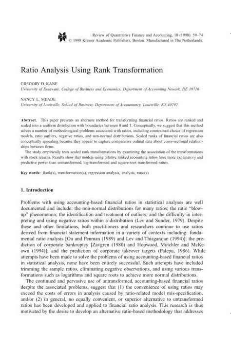 Pdf Ratio Analysis Using Rank Transformation Dokumen Tips