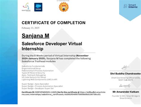 Salesforce Salesforcedeveloper Smartinternz Apex Lwc Soql Sanjana Mahadeva