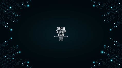빛나는 파란색 커넥터와 컴퓨터 보드에서 수평 배경 회로 컴퓨터 보드입니다 첨단 네온 네트워크 연결 라인입니다 벡터 일러스트 레이 션 0명에 대한 스톡 벡터 아트 및 기타