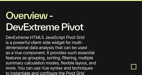 Overview Devextreme Pivot Grid Codesandbox