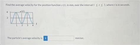 Solved Find The Average Velocity For The Position Function Chegg Com