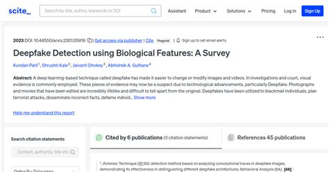 Deepfake Detection Using Biological Features A Survey