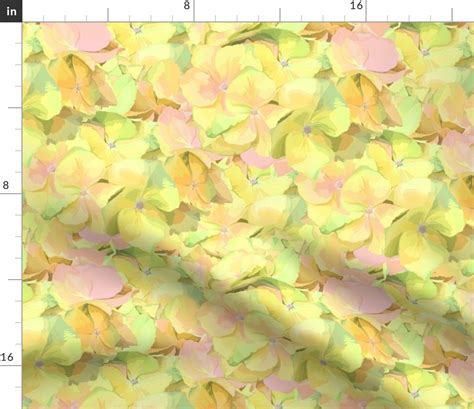 Hydrangea Spring Fabric Spoonflower