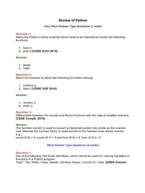 Chapter 1 Review Of Python Pdf