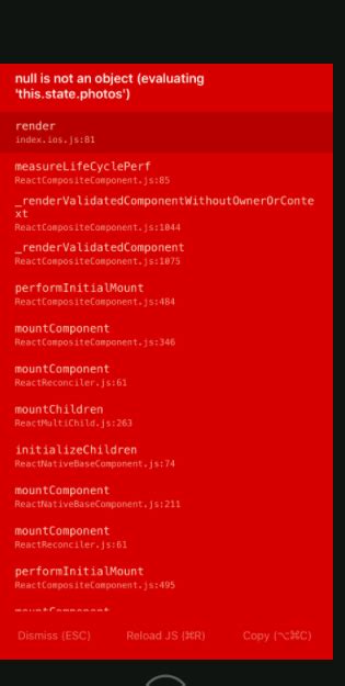Javascript React Native Camera Roll Null Is Not An Object Evaluating Thisstatephotos