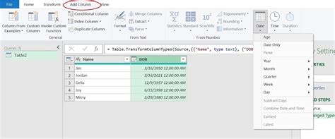 how to convert a birth date to an age without an expression using