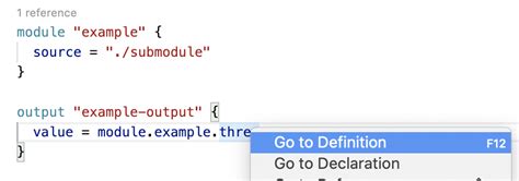 Go To Module Output Declaration From Reference Issue 706 Hashicorp