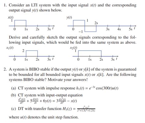 Solved Consider An LTI System With The Input Signal X T Chegg