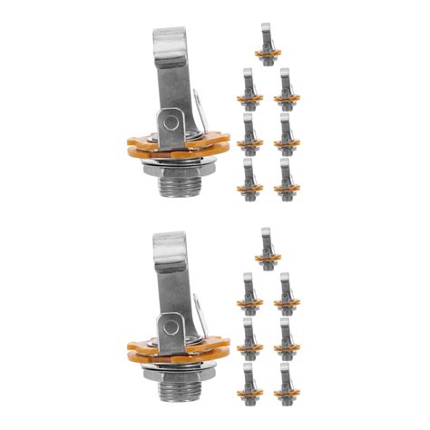 Worgeous 16 Pcs Guitar Input Jack Socket Audio Jack Input Socket 6 35mm