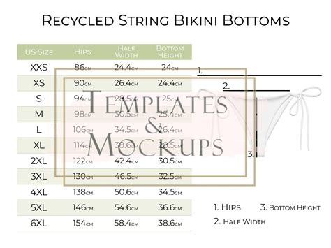 Instant Download Womens Recycled String Bikini Bottom Swimsuit Size
