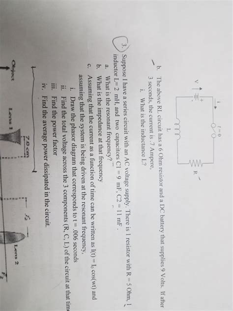 Solved The Above RL Circuit Has A Ohm Resistor And A DC Chegg Com