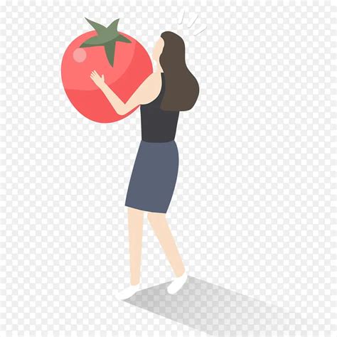 女人抱着番茄立体插画png图片素材下载 图片编号8706812 png素材网