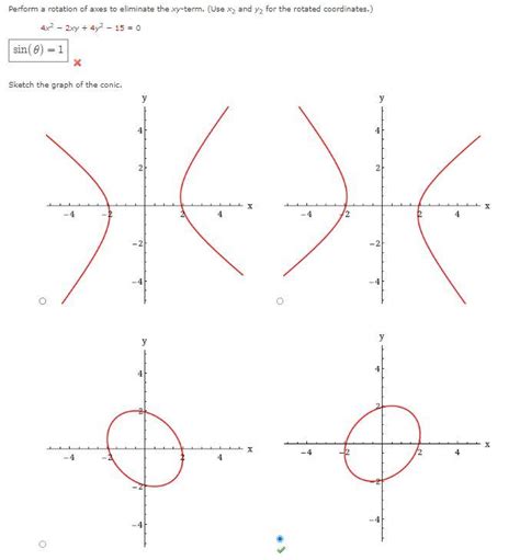 solved perform a rotation of axes to eliminate the
