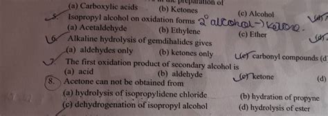 Isopropyl Alcohol On Oxidation Forms 2∘ Abcohel − Karono Filo