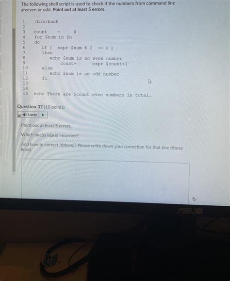 Solved The Following Shell Script Is Used To Check If The