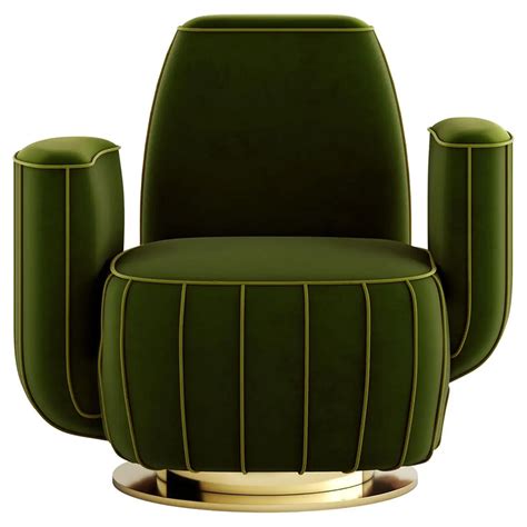 Дизайнерское Кресло-Кактус Modern Green Velvet Armchair Cactus Shape ...