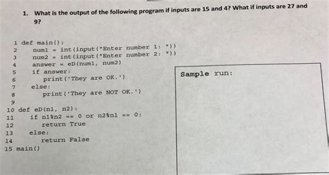 Solved What Is The Output Of The Following Program If Chegg