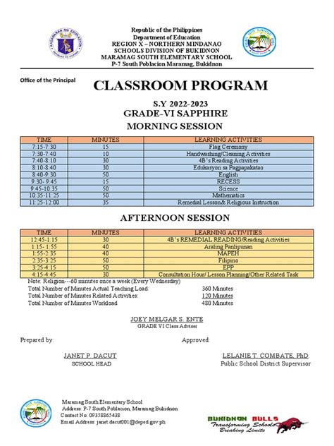Classroom Program Pdf