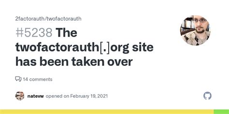 the twofactorauth[ ]org site has been taken over · issue 5238