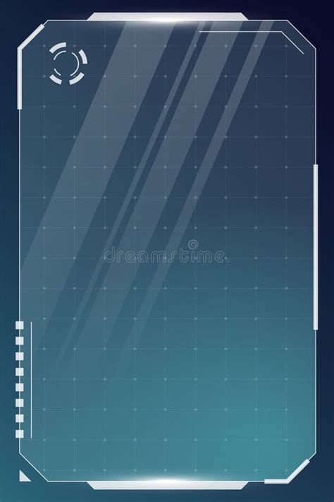 Hud Digital Futuristic User Interface Vertical Frame Sci Fi High Tech Screen Stock Vector