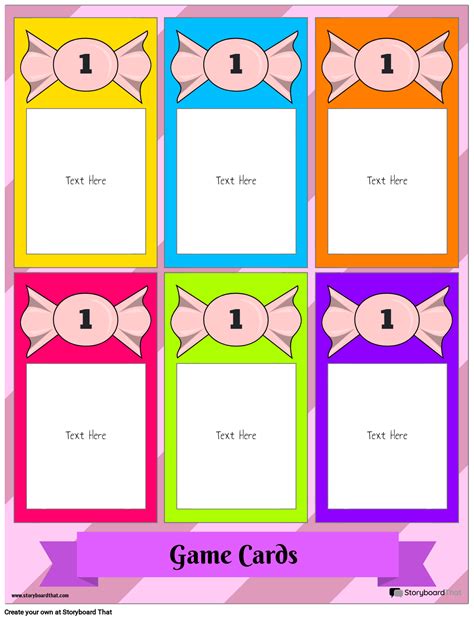 Candy Themed Game Card Storyboard By Templates