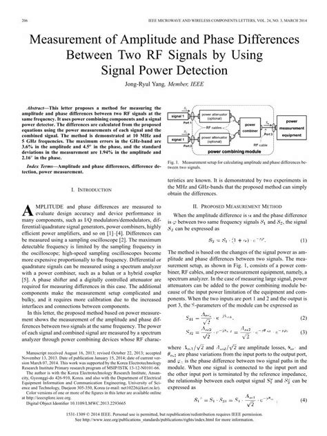 pdf measurement of amplitude and phase differences between two rf