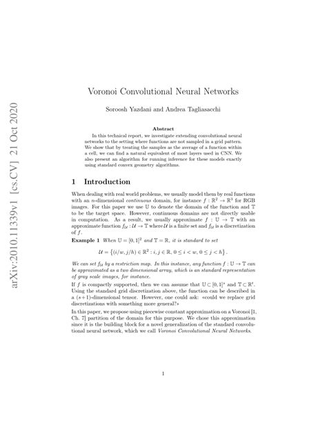 Pdf Voronoi Convolutional Neural Networks