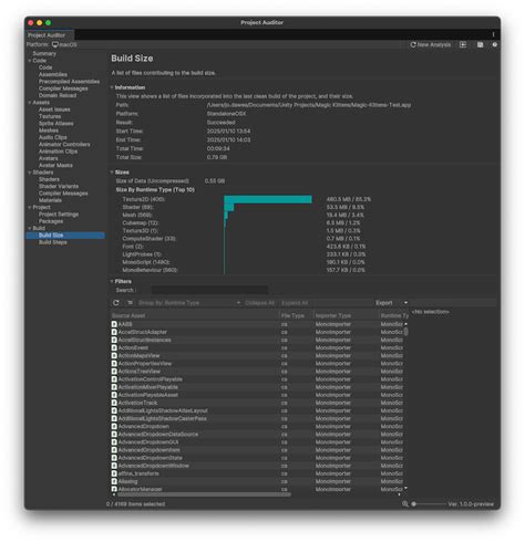 build view reference project auditor 1 0 1