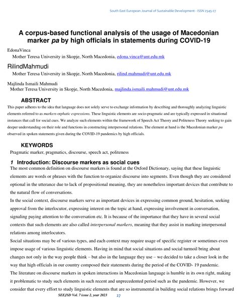 pdf a corpus based functional analysis of the usage of macedonian