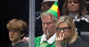Will Ferrell Dressed As His Elf Character In The Crowd Of An Nhl Game