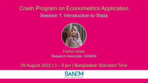 Session 1 Introduction To Stata Crash Program On Econometrics Application 29 August 2022