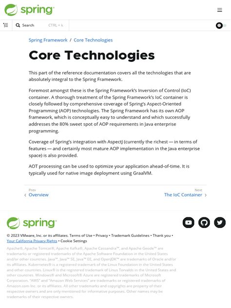 Core Technologies Spring Framework Pdf