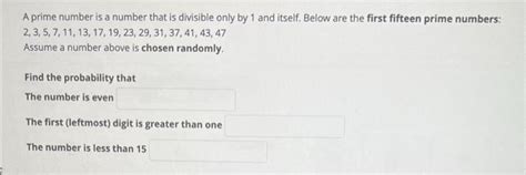 Solved A Prime Number Is A Number That Is Divisible Only By
