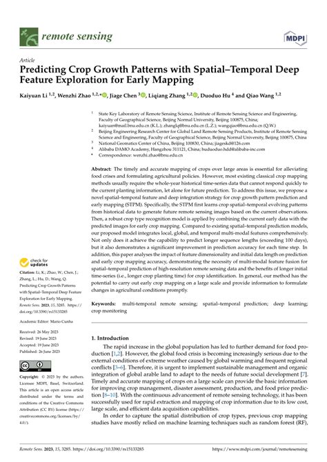 Pdf Predicting Crop Growth Patterns With Spatialtemporal Deep