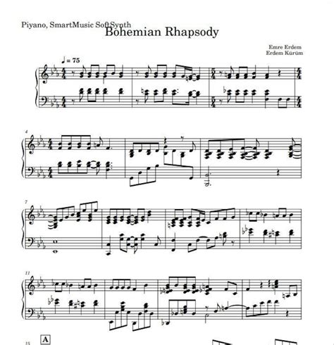 Bohemian Rhapsody Queen Piano Sheet Music Etsy