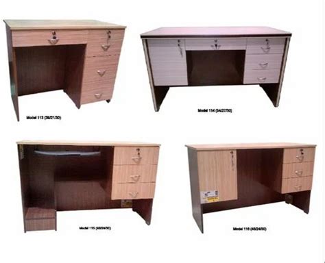 Engineered Wood Rectangular Executive Office Table With Storage At