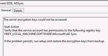 A Mobile Attempt AAD Connect Error Encryption Keys Could Not Be Accessed