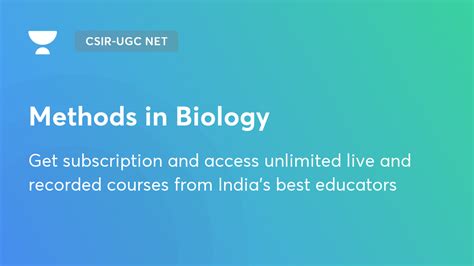 Methods In Biology CSIR UGC NET Unacademy