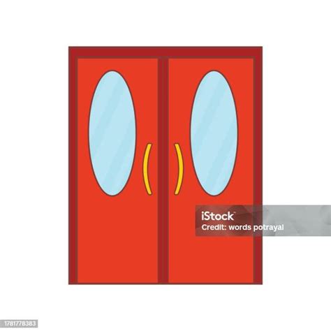 아이 그림 벡터 삽화 타원형 모양의 거울 이중 문 흰색 배경에 고립 0명에 대한 스톡 벡터 아트 및 기타 이미지 0명 3차원 형태 가구 Istock