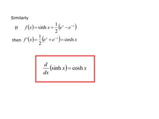 Calculus Of Hyperbolic Functions PDF