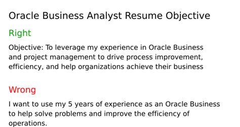 Top 17 Oracle Business Analyst Resume Objective Examples