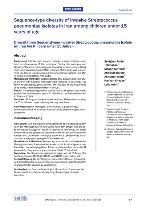 Pdf Sequence Type Diversity Of Invasive Streptococcus Pneumoniae