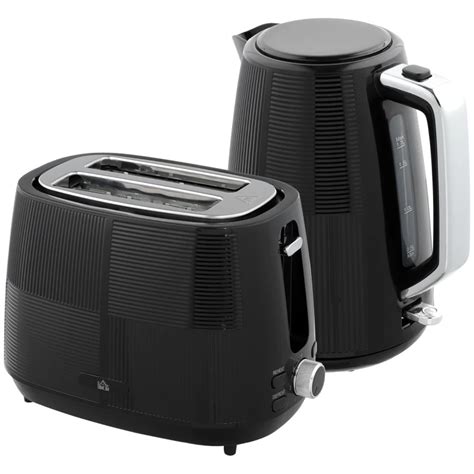 Homcom Kettle And Toaster Set 17l 3000w Fast Boil Kettle And 2 Slice