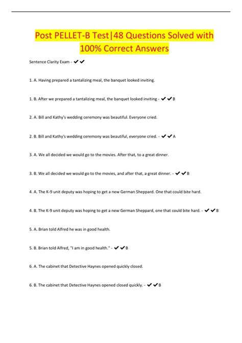 bundle of pellet b and post pellet b exams with questions solved with