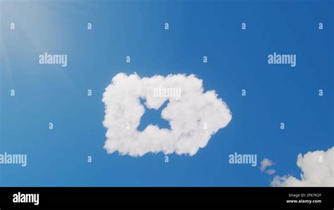 3d Rendering Of White Fluffy Clouds In Shape Of Symbol Of Backspace