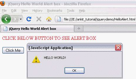JQuery Hello World Alert