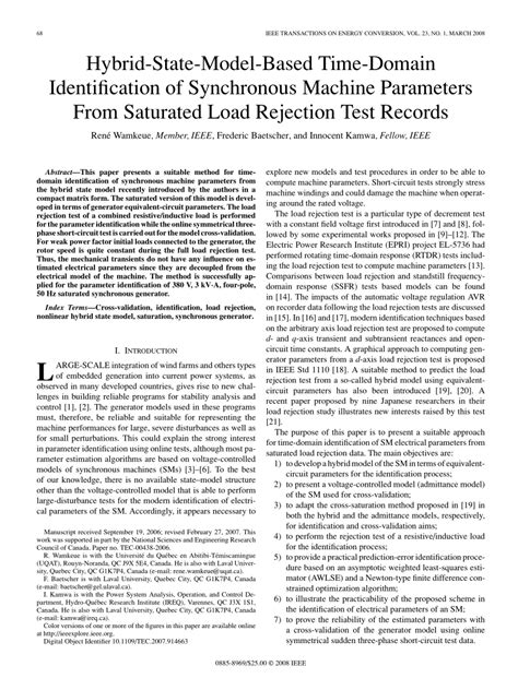 Pdf Hybrid State Model Based Time Domain Identification Of