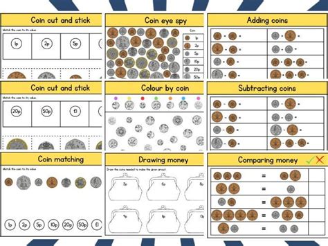 Early Level Money Workbook Uk Coins Numeracy Resource Teaching