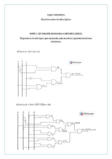 Ejercicios sobre circuitos lógicos - Lógica matemática Ejercicios sobre circuitos lógicos PARTE ...