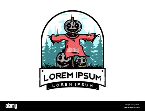 Illustration Badge Design Of A Scary Halloween Pumpkin Stock Vector